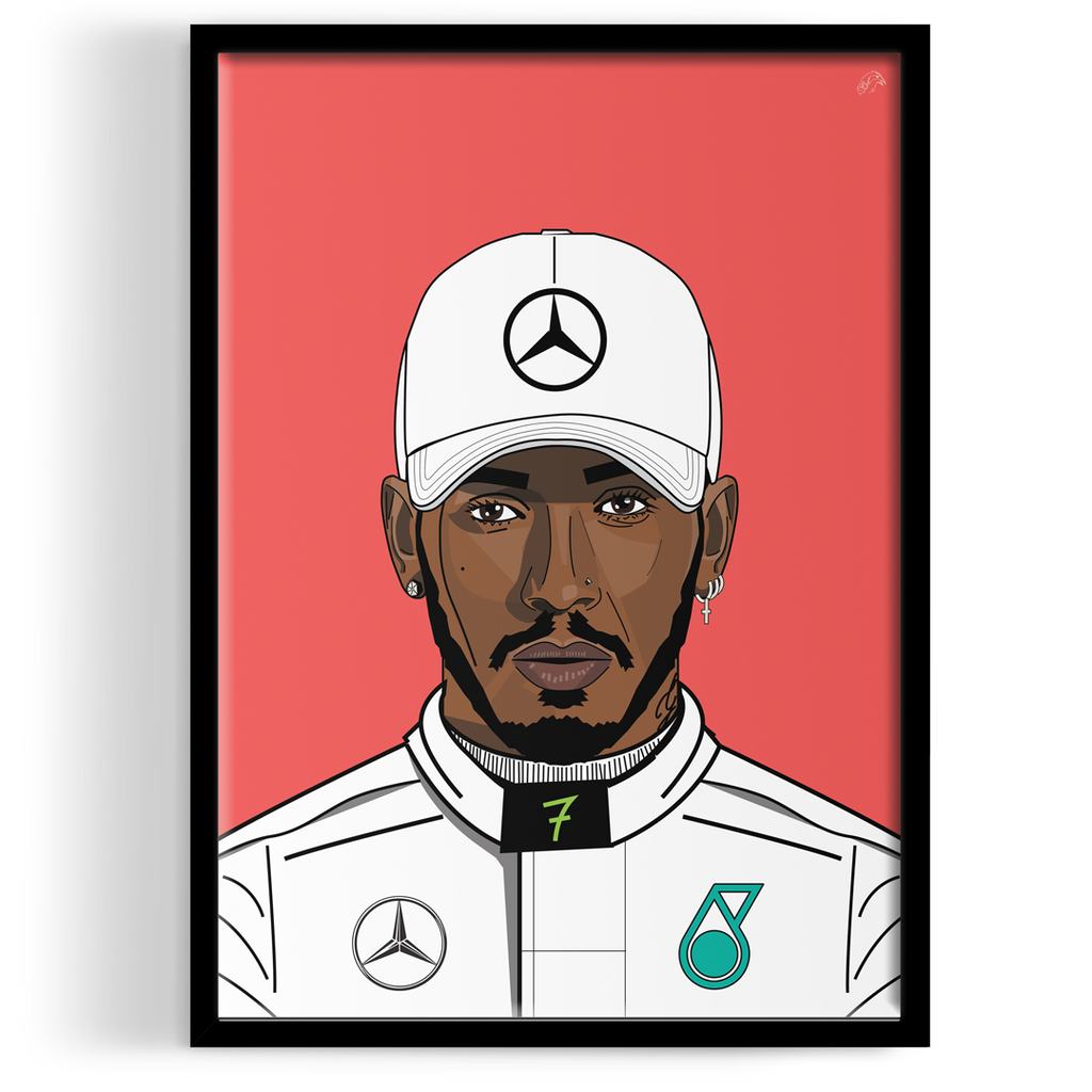 Inspired by Lewis Hamilton Portrait ART PRINT – T.CROWE™